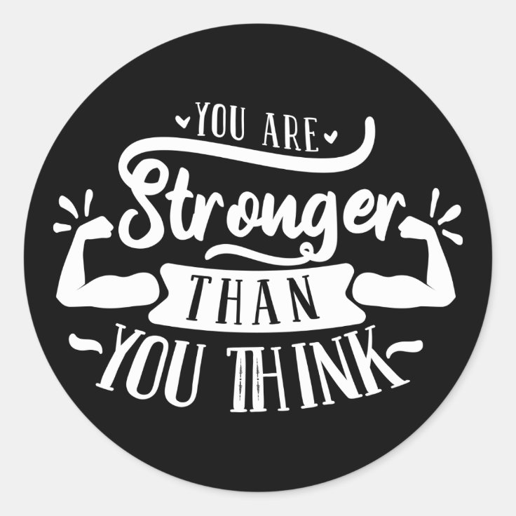 inspiration strong word art classic round sticker | Zazzle