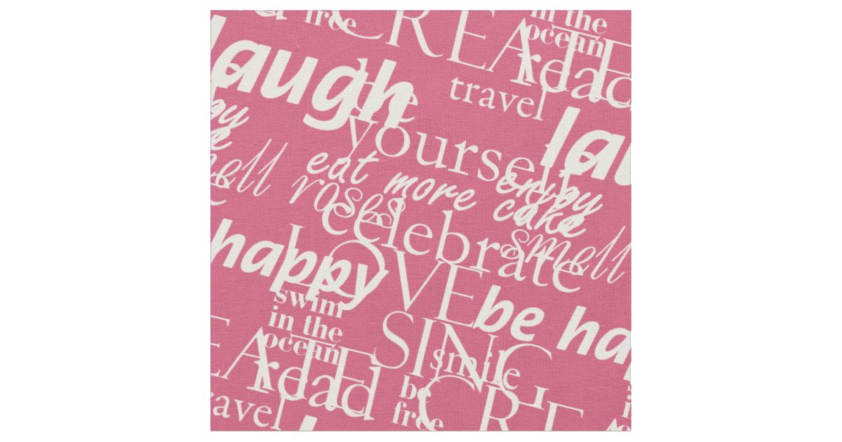 Inspiration words fabric | Zazzle
