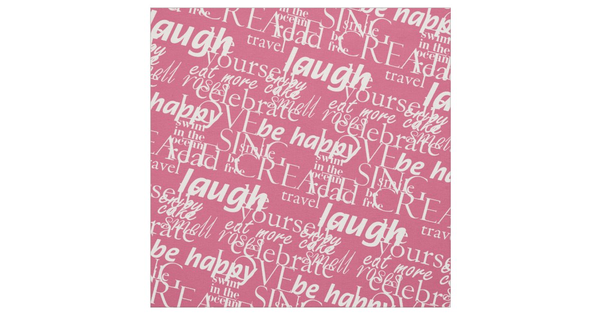 Inspiration words fabric | Zazzle