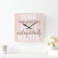 Inspiration Your Voice Matter Motivation Quote Square Wall Clock | Zazzle