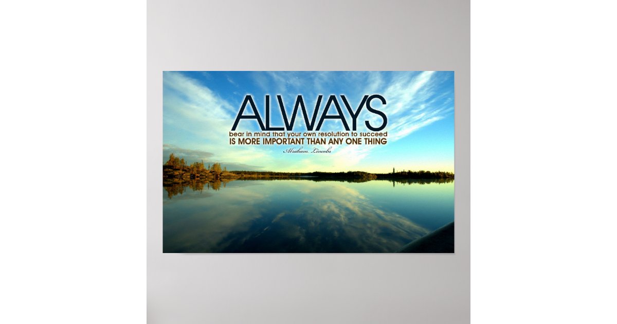 Inspirational Abraham Lincoln Poster | Zazzle