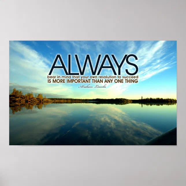 Inspirational Abraham Lincoln Poster | Zazzle