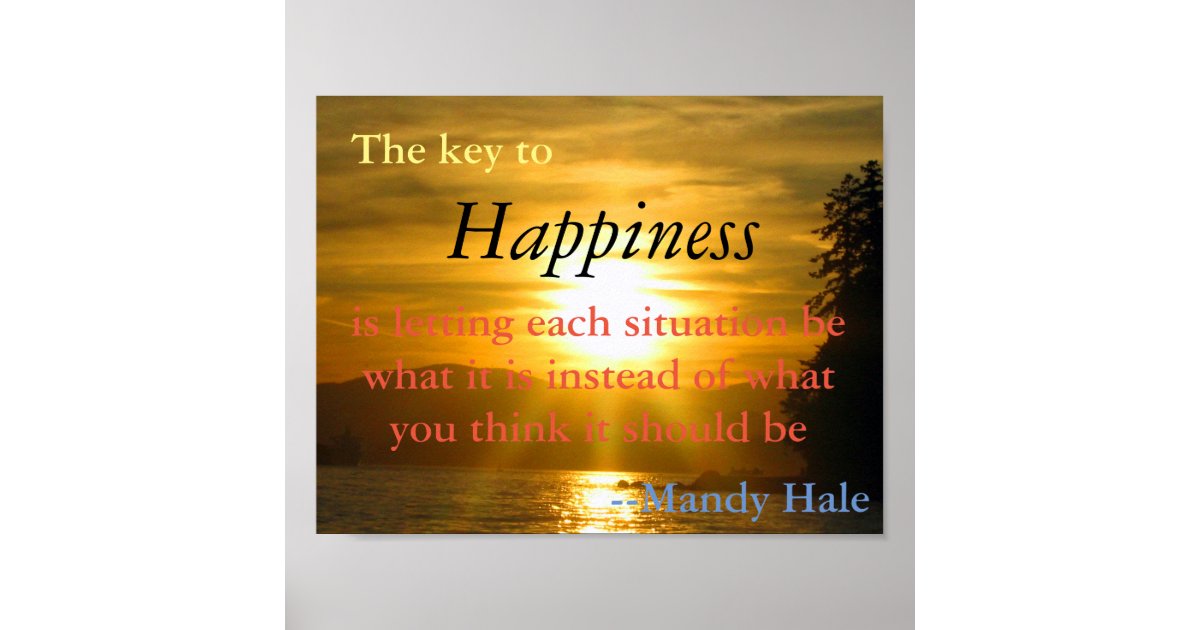 Inspirational and motivational quote on happiness poster | Zazzle