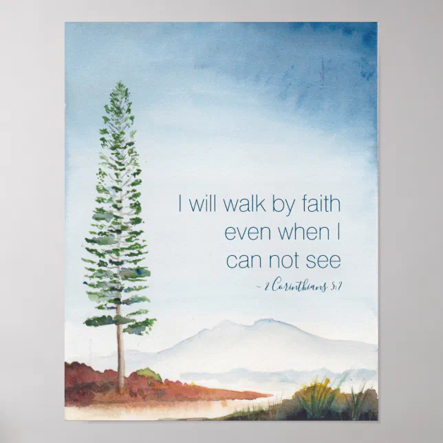 Inspirational and Spiritual Watercolor Mountains Poster | Zazzle