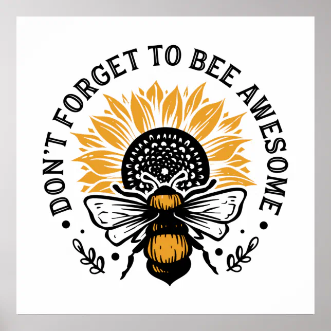 inspirational bee lovers word art Poster | Zazzle