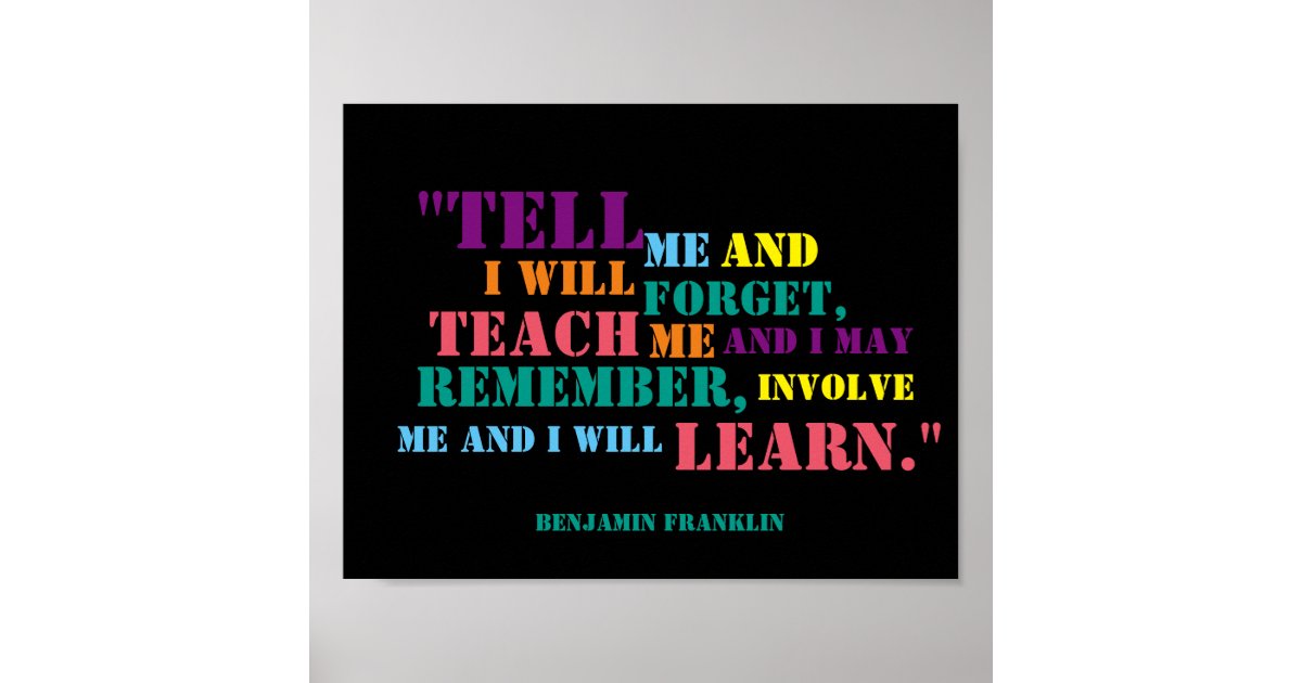 Inspirational Benjamin Franklin Quote Poster | Zazzle