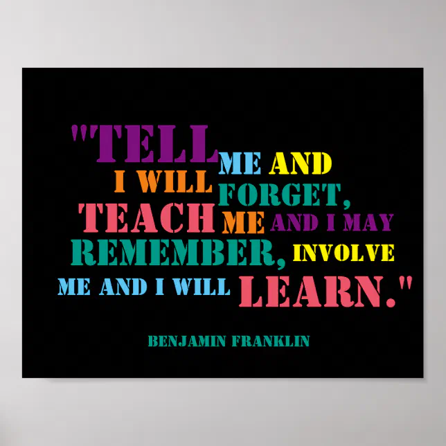 Inspirational Benjamin Franklin Quote Poster | Zazzle