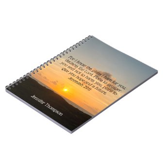 Inspirational Bible Verse Jeremiah 29:11 Sunrise Notebook | Zazzle