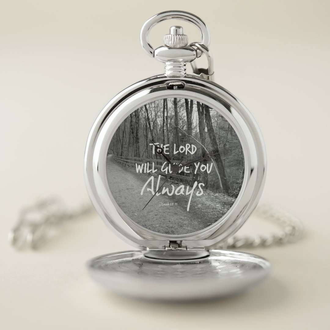 Inspirational Bible Verse Pocket Watch | Zazzle