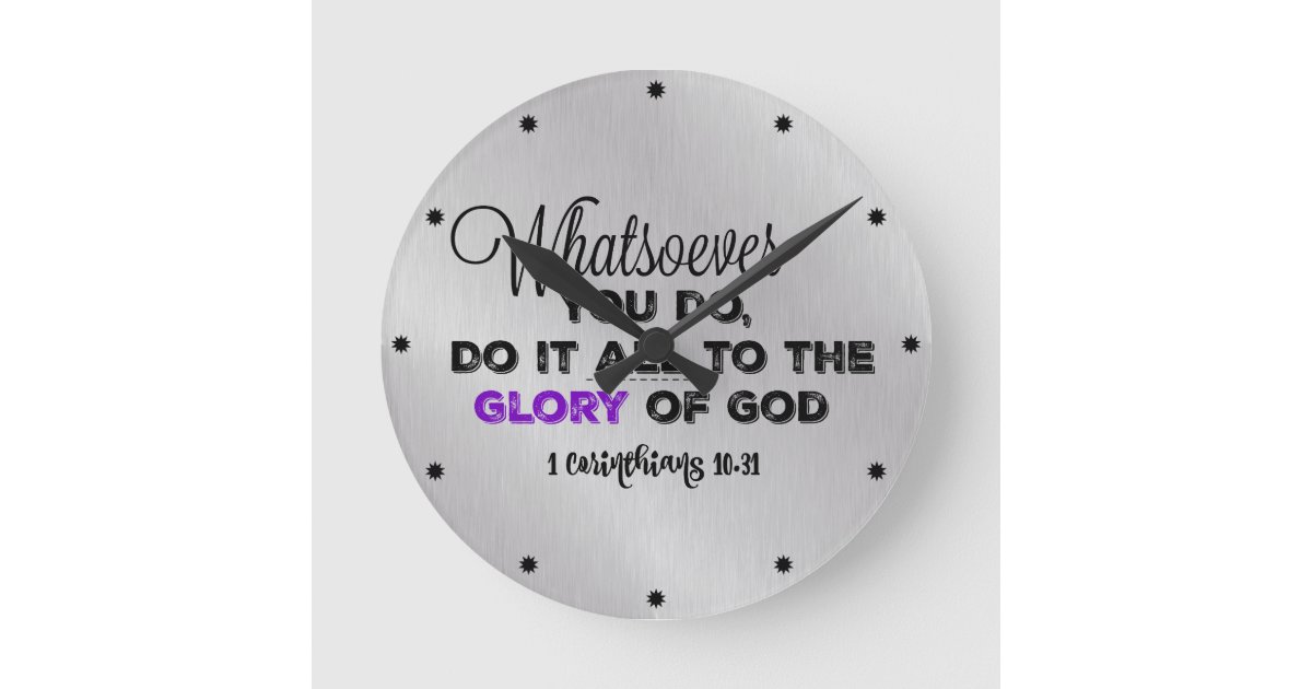 Inspirational Bible Verse Round Clock | Zazzle