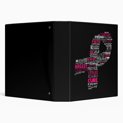 Inspirational Breast Cancer Awareness Ribbon Binder | Zazzle