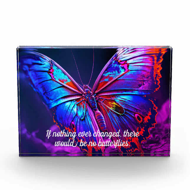 Inspirational Butterfly Message Acrylic Award | Zazzle