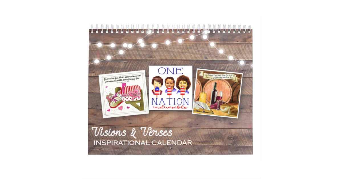 Inspirational Calendar Barnwood Lights | Zazzle