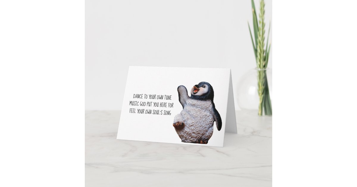 Inspirational Card - Penguin Haiku | Zazzle