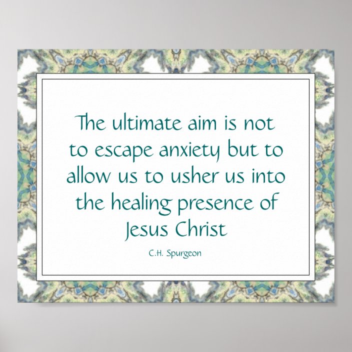 Inspirational Christian Anxiety Depression Quotes Poster | Zazzle.com