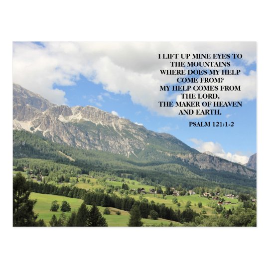 Inspirational Christian Bible Verse Mountains Postcard | Zazzle.com