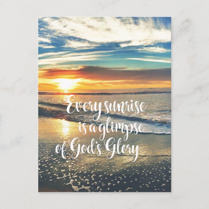 Inspirational Christian Sunrise Quote Postcard | Zazzle