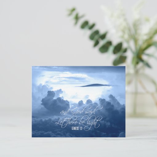 Inspirational Christian Verse: Let There Be Light Postcard | Zazzle