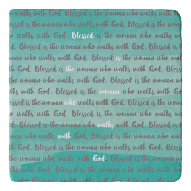 Inspirational Christian Woman Turquoise Trivet | Zazzle