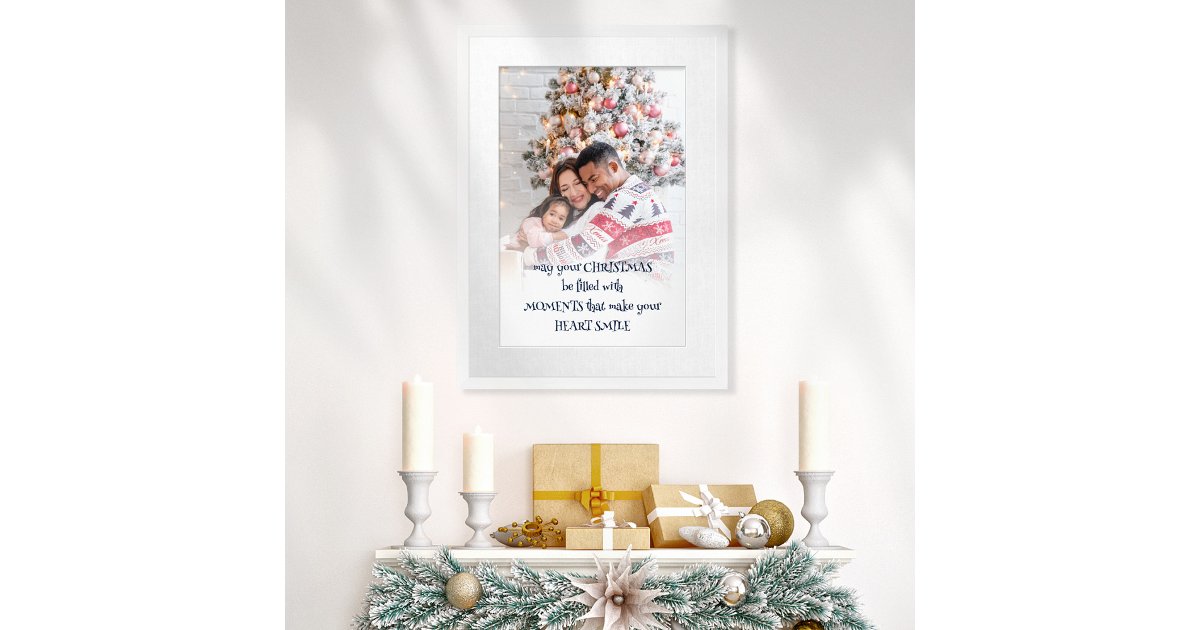 Inspirational Christmas Quote Photo Overlay Framed Art | Zazzle