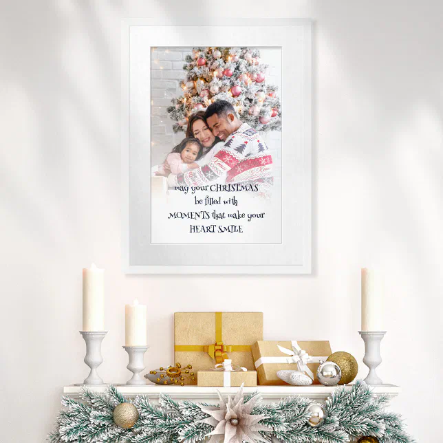 Inspirational Christmas Quote Photo Overlay Framed Art | Zazzle