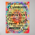 Inspirational Colorful Classroom Teacher Poster | Zazzle