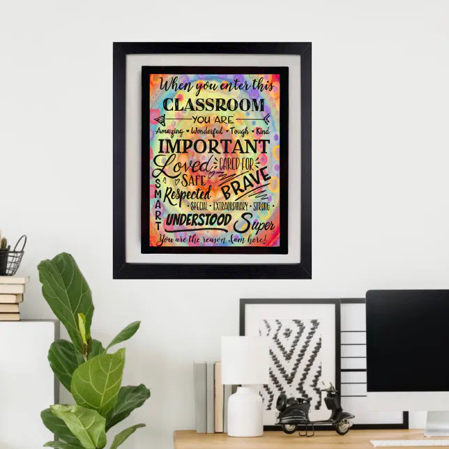 Inspirational Colorful Classroom Teacher Poster | Zazzle