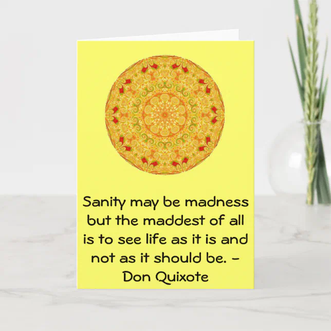 Inspirational Don Quixote Quote Card | Zazzle