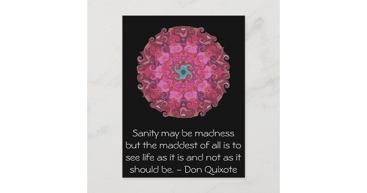 Inspirational Don Quixote quote Postcard | Zazzle