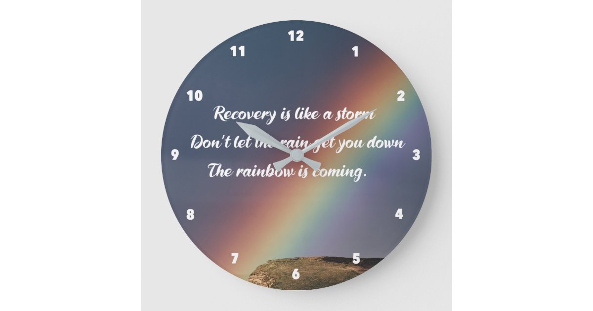 Inspirational Drug Addiction Recovery Quote Rehab Large Clock | Zazzle