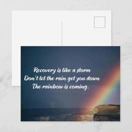 Inspirational Drug Addiction Recovery Rainbow Postcard | Zazzle