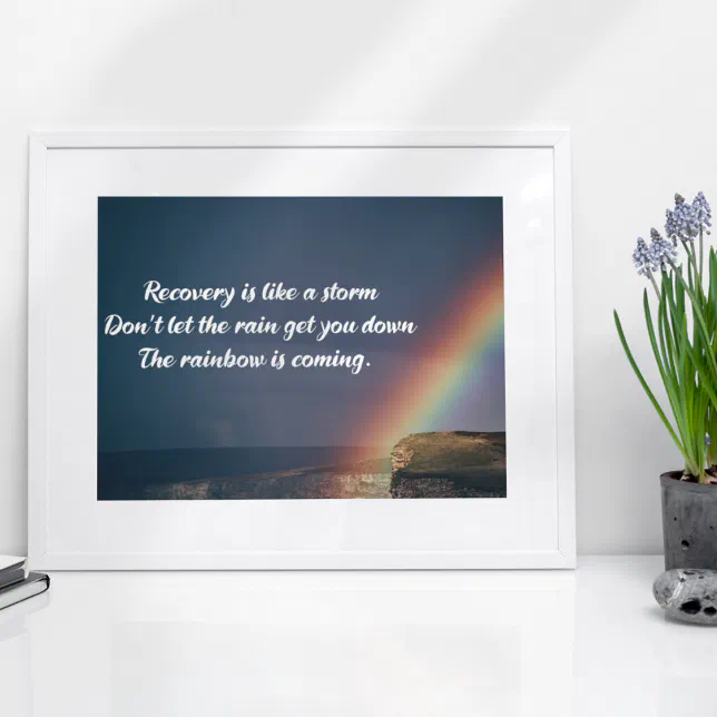 Inspirational Drug Addiction Recovery Rainbow Poster | Zazzle