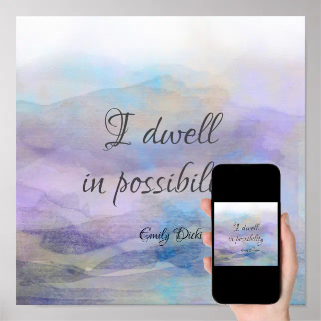 inspirational Emily Dickinson quote watercolor Poster | Zazzle