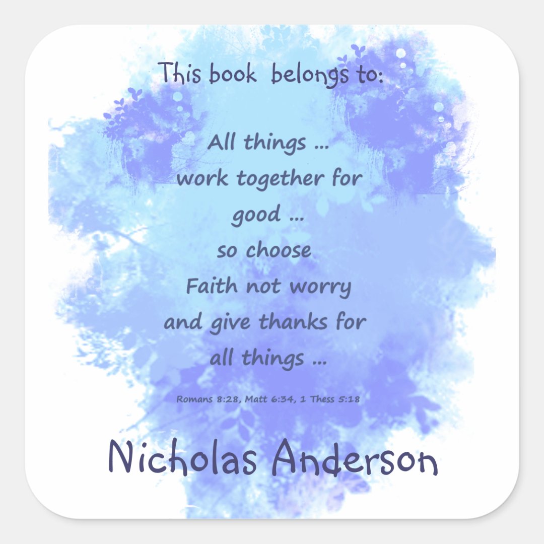 Inspirational Faith Bible Scriptures Bookplate | Zazzle