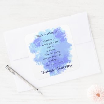 Inspirational Faith Bible Scriptures Bookplate | Zazzle