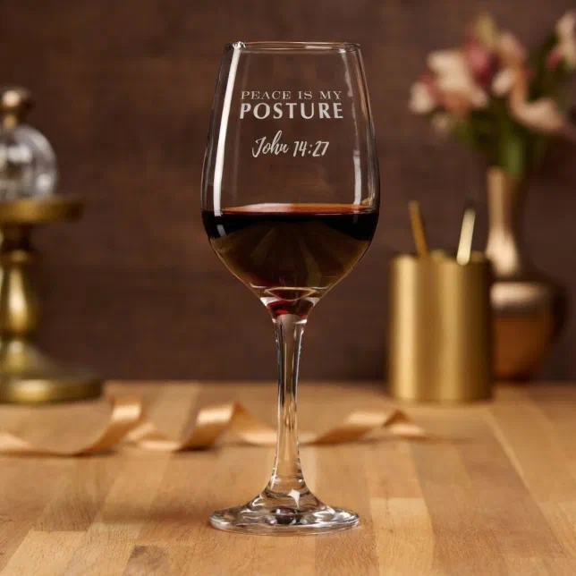 Inspirational Faith Bible Verse Etched Wine Glass | Zazzle