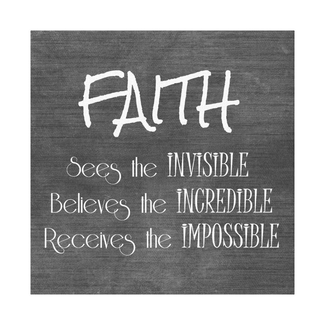 Inspirational Faith Quote Typography Canvas Print Zazzle