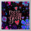 Inspirational Focus on the Good Purple Classroom Poster | Zazzle