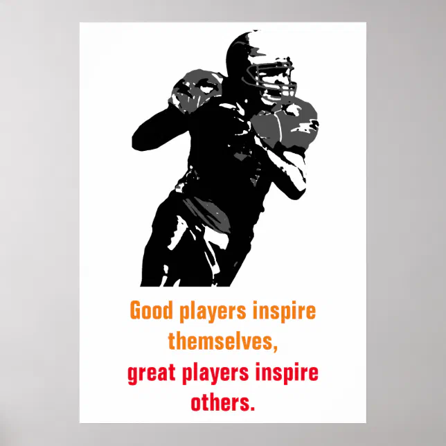 Inspirational Football Unique Artwork Poster | Zazzle