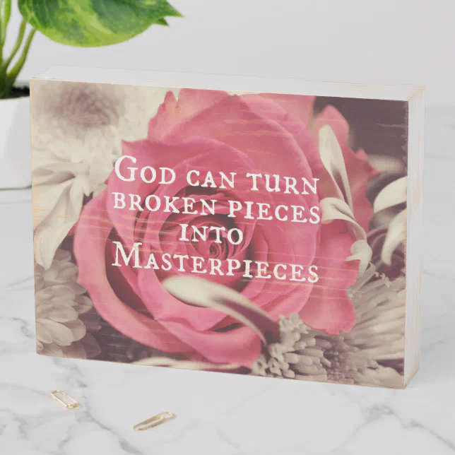 Inspirational God Quote Farmhouse Faith Wooden Box Sign | Zazzle