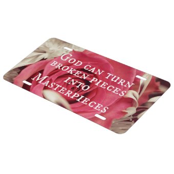Inspirational God Quote Masterpiece License Plate | Zazzle