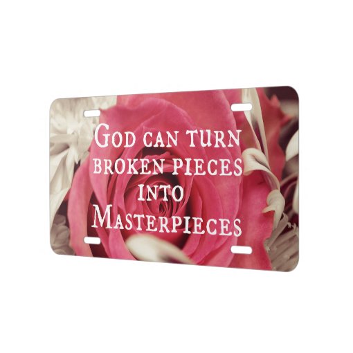 Inspirational God Quote Masterpiece License Plate | Zazzle