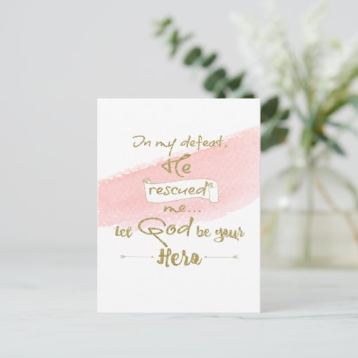 Inspirational God Rescued Me Quote-Christian Postcard | Zazzle