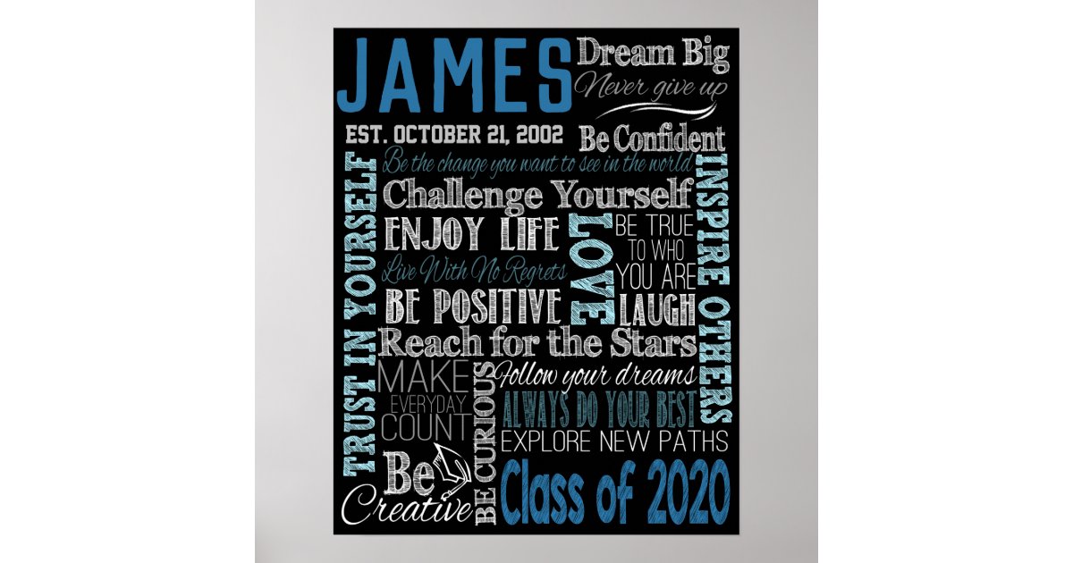 Inspirational Graduation Gifts, Class of 2020 Poster | Zazzle