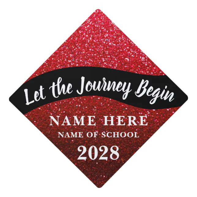 Inspirational Graduation Journey Glitter Sparkles Graduation Cap Topper ...