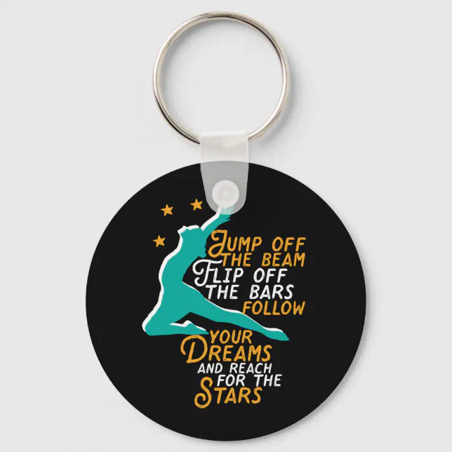 Inspirational Gymnastics Sport Quote Gymnast Girl Keychain | Zazzle