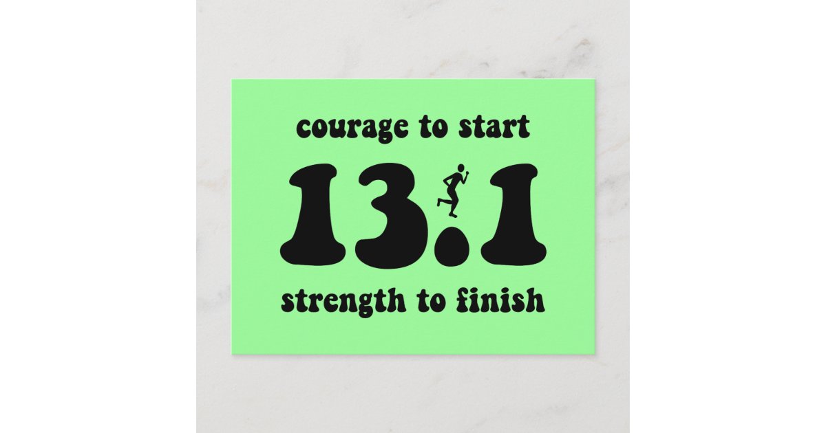 Inspirational half marathon postcard | Zazzle