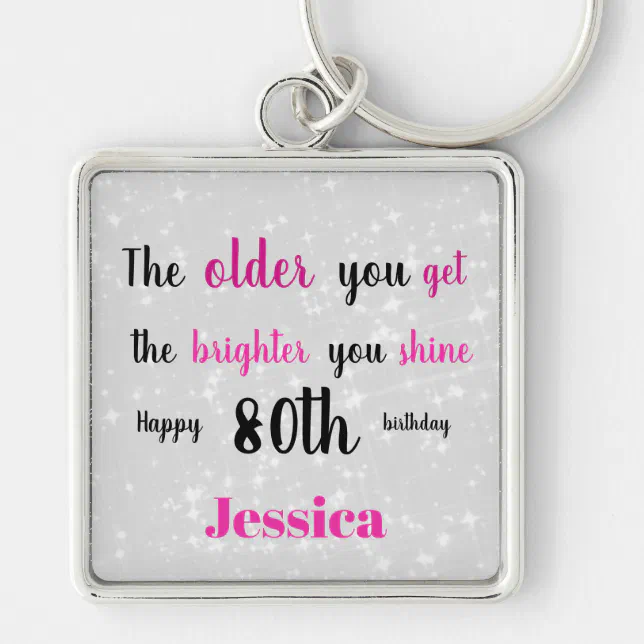 Inspirational Happy 80th Birthday Keychain | Zazzle