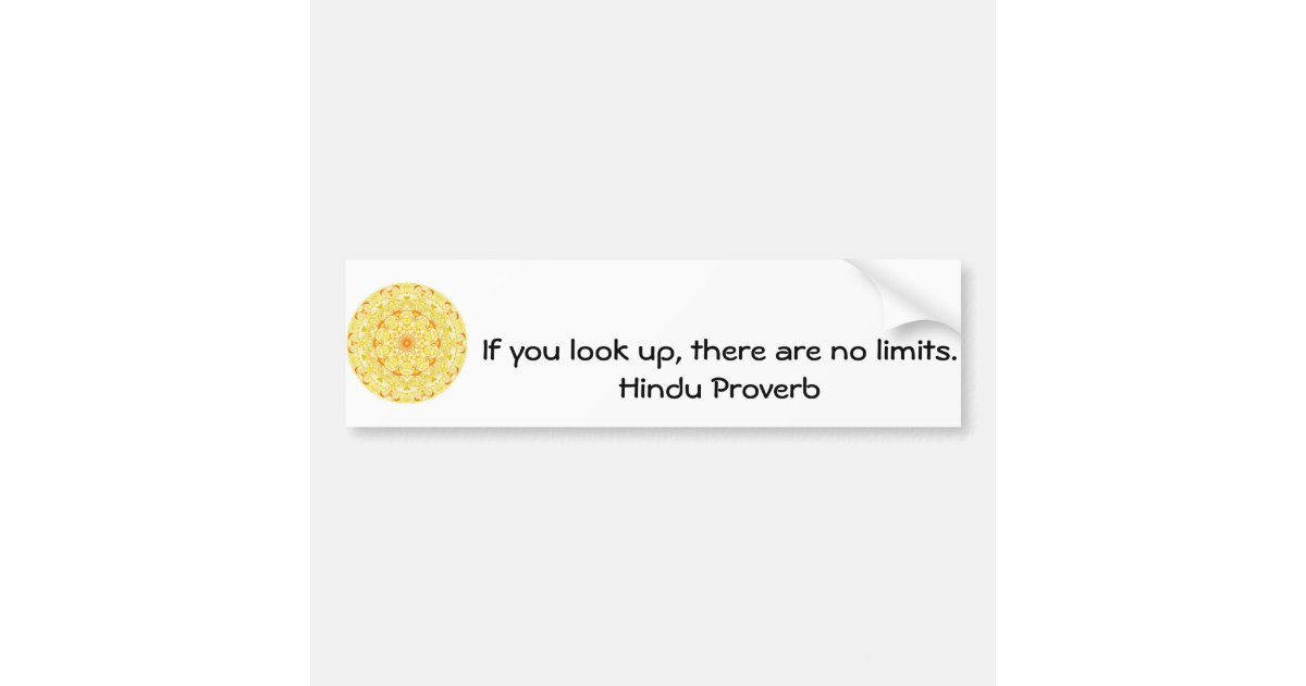 inspirational Hindu Proverb from India Bumper Sticker | Zazzle