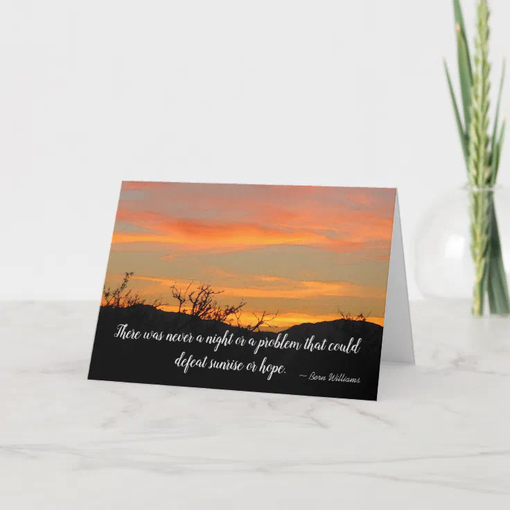 Inspirational Hope of Sunrise Quote Card | Zazzle